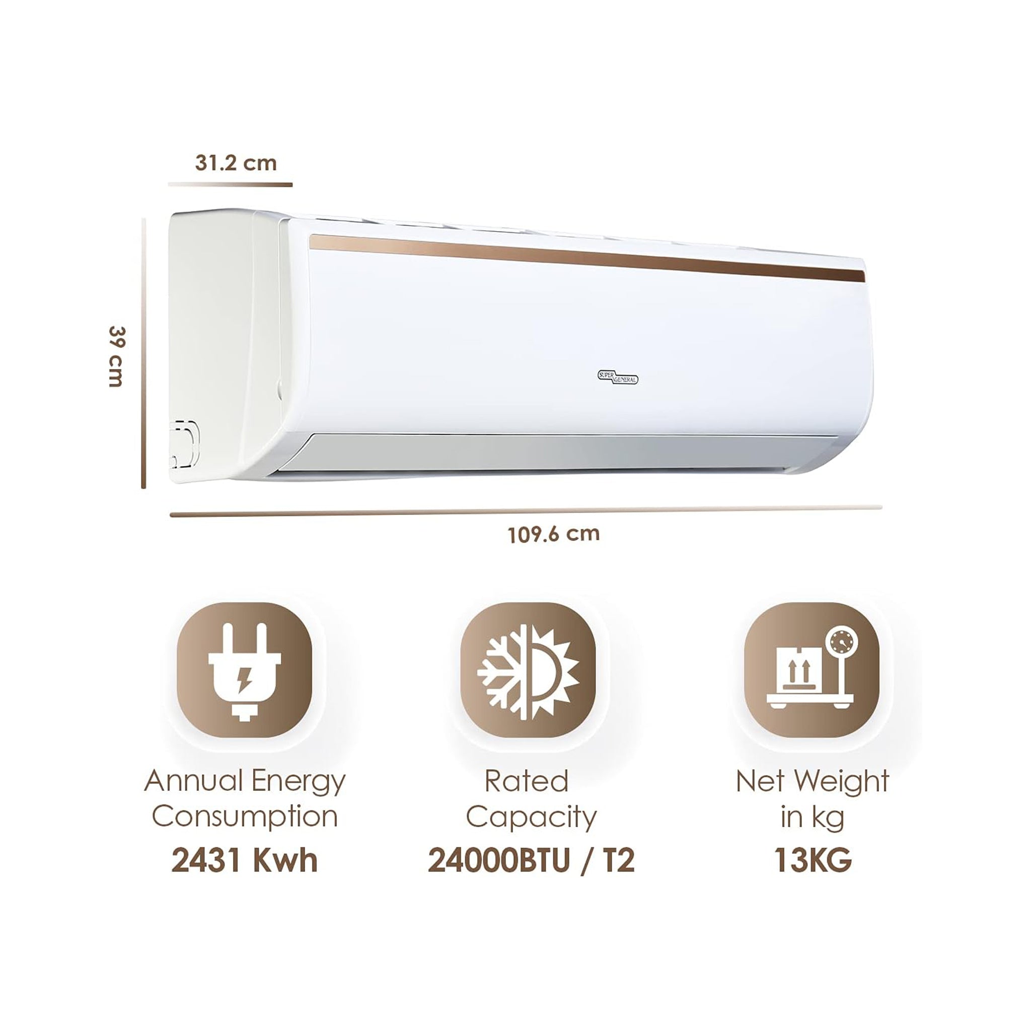 Super General 2 Ton Rotary Split Air Conditioner, SGS249AE – AlfaShop.ae