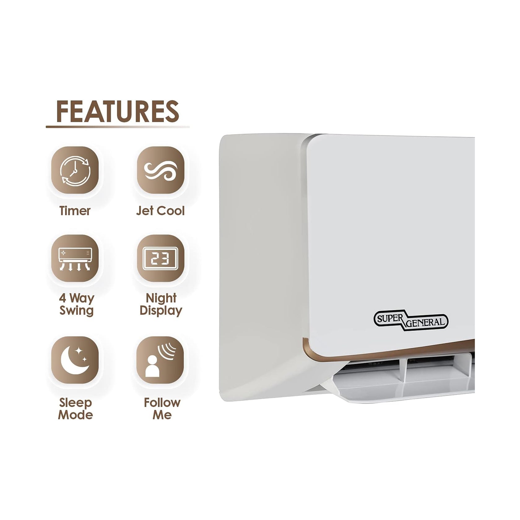 Super General 1.5 Ton Rotary Split Air Conditioner, T3 - SGS181AE ...