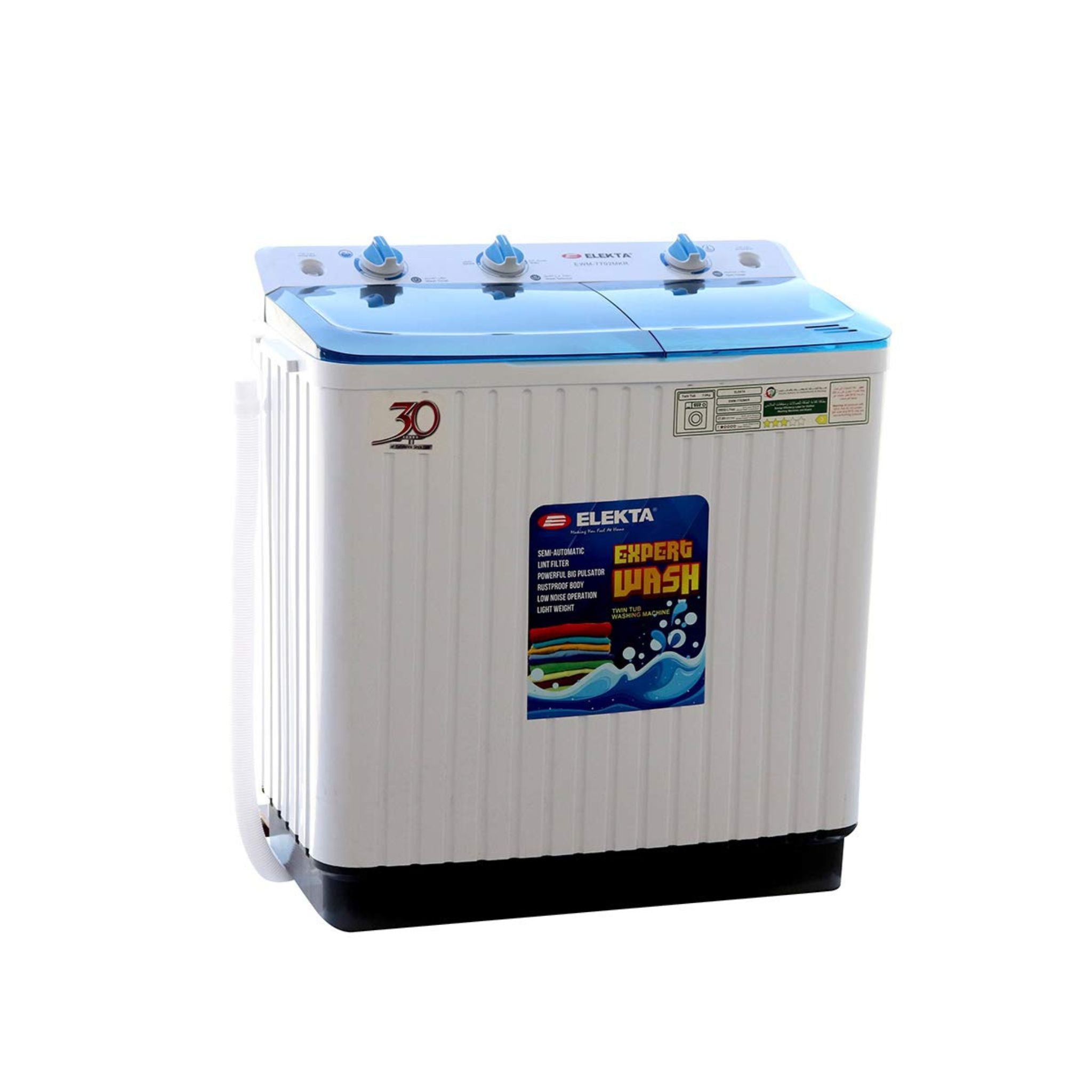 ELEKTA 7KG Twin Tub Automatic Washing Machine, EWM-7702MKR – AlfaShop.ae