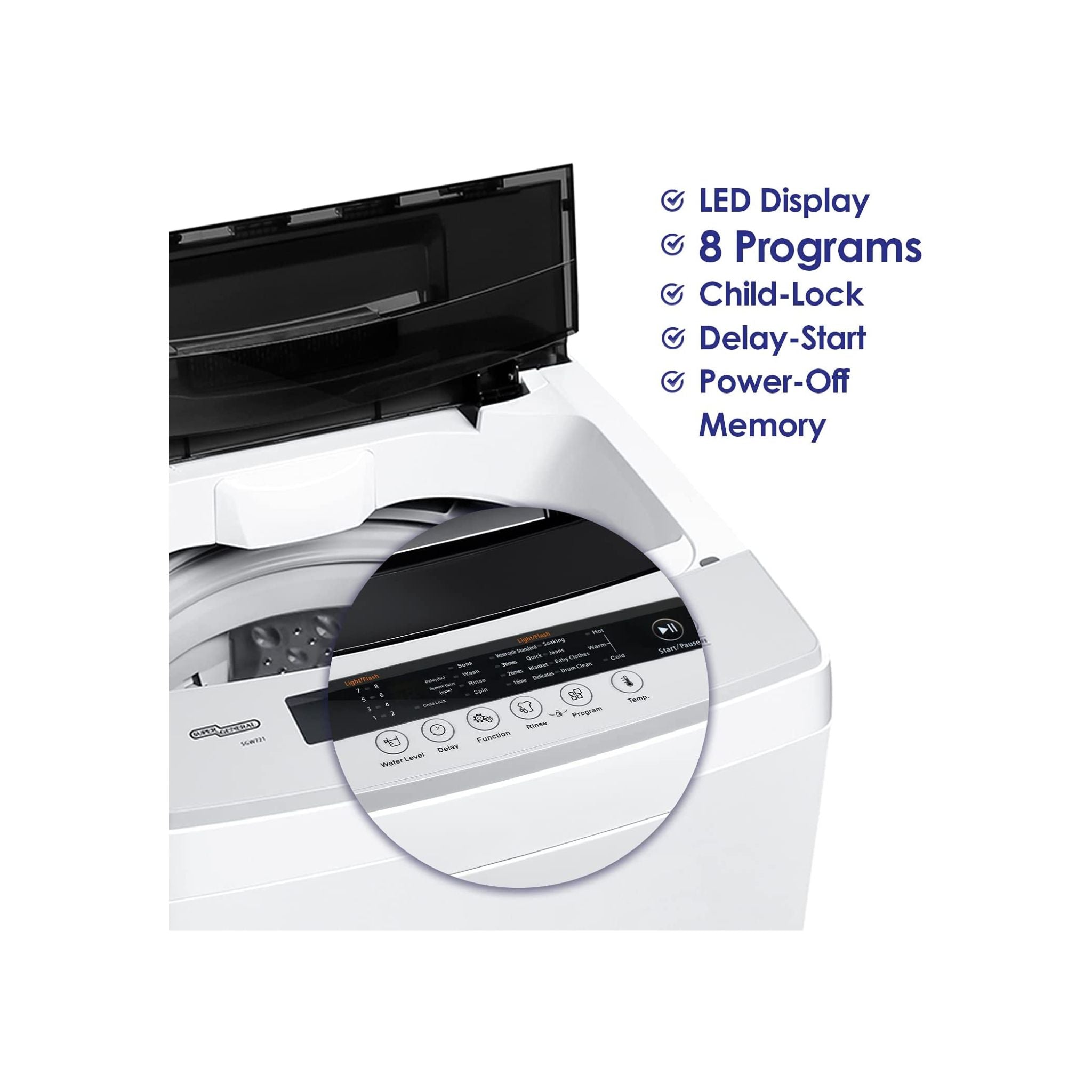 Super General Top Load 6KG Automatic Washing Machine, SGW621 – AlfaShop.ae